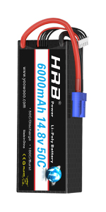 Amazon.com: HRB 4S Lipo Battery 14.8V 5000Mah 50C with ec5 Connector Compatible with Traxxas RC ...