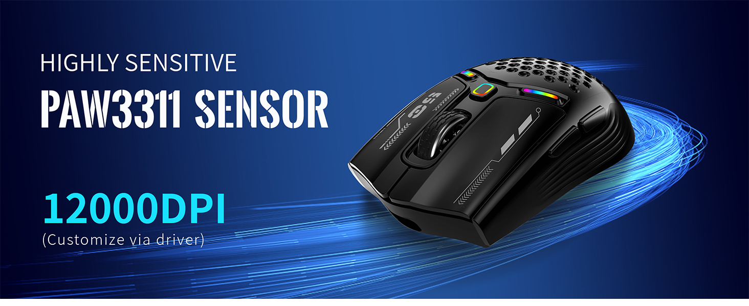 Amazon.com: TENMOS M530 Wireless Gaming Mouse, 2.4G/Bluetooth/USB C Wired Rechargeable Mouse ...