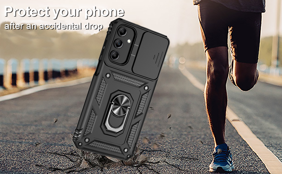 Amazon.com: KEYUJIE for Galaxy A14 5G Phone Case with HD Screen Protector and Slide Camera Cover ...