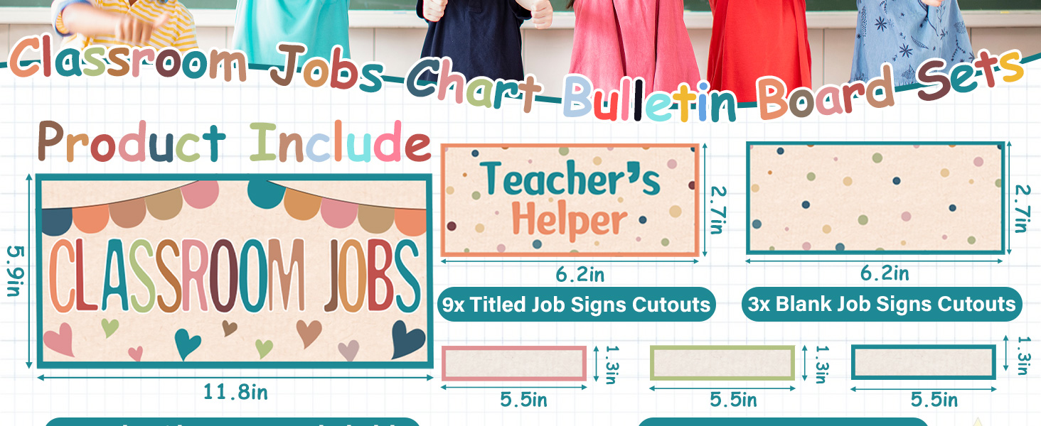 Amazon.com : Boho Classroom Jobs Chart Bulletin Board Sets, Colorful ...