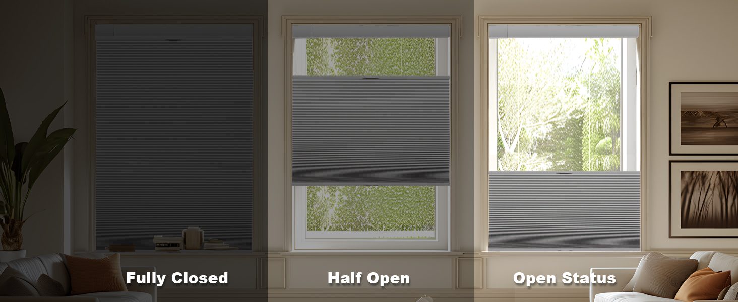Amazon.com: Tonature No Tools No Drill Top Down Bottom Up Cellular Shades for Windows, 1 ...