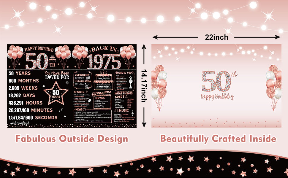 Amazon.com : Yatufom Large 50th Birthday Card with Envelope, Happy 50th Birthday Decorations for ...