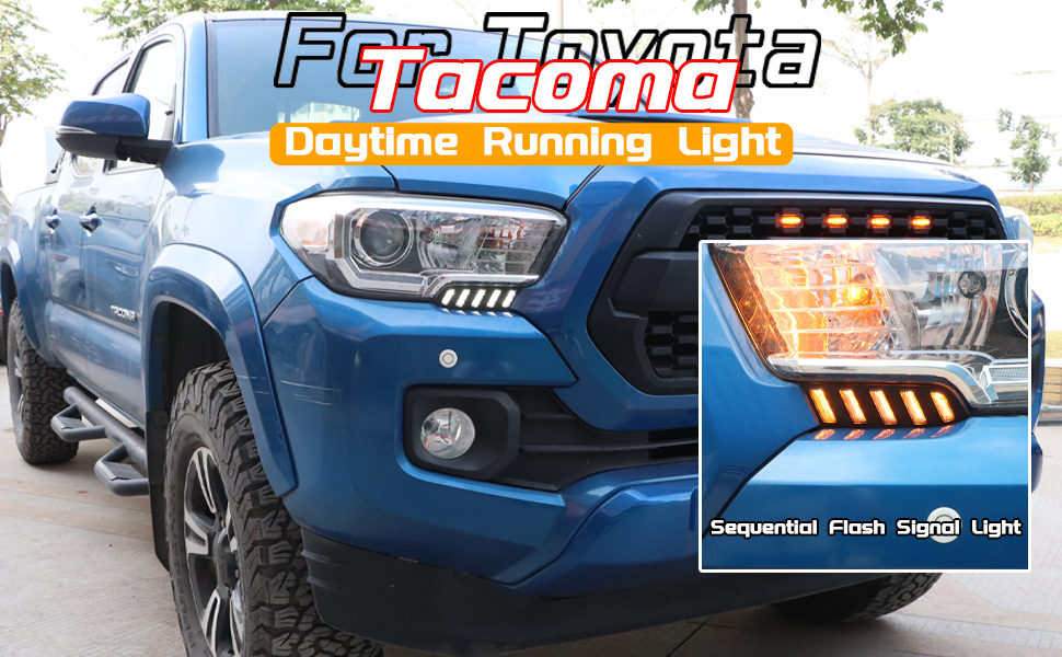 Amazon.com: PGTOPONE Switchback White/Amber LED Front Side Marker Headlight Daytime Running Lamp ...