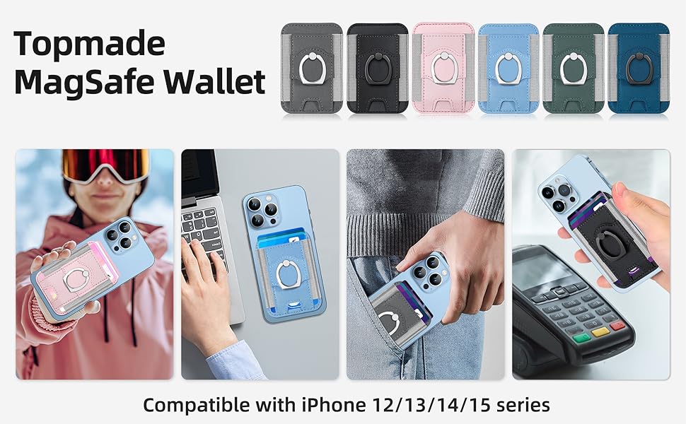 Amazon.com: Designed for MagSafe Wallet with Ring Holder, Magnetic Card Wallet Holder for Apple ...
