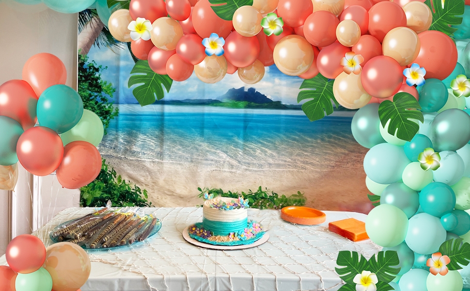 Amazon.com: Ouddy Party Tropical Balloon Garland Arch Kit, 12"10"5" Rose Gold Blush Blue ...