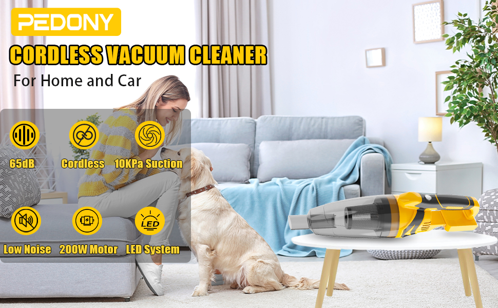 Amazon.com - PEDONY Cordless Handheld Vacuum for Dewalt 20V MAX Battery, Portable Car Vacuum ...