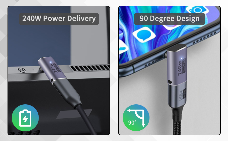 Poyiccot - Adaptador USB C de 90 grados hacia arriba y hacia abajo, adaptador USB C macho a USB ...