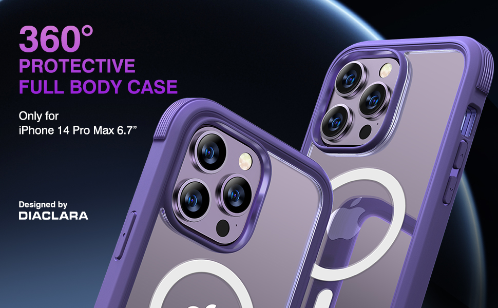 Amazon.com: Diaclara Designed for iPhone 14 Pro Max Case 6.7’’,[Compatible with MagSafe] Full ...