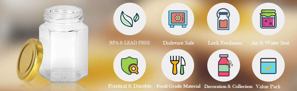 Amazon.com: DHSBTLS 30 Pack 3 oz Mini Glass Honey Jar, 85 ml Small Honey Container with Wooden ...