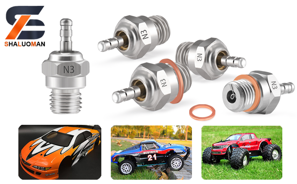 Amazon.com: Shaluoman N3 Hot Spark Glow Plug for RC Nitro Engines Car Truck Buggy Pack of 5 ...