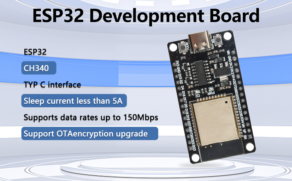 Heemol 2 Stücke ESP32 USB C Development Board ESP32-WROOM-32 2.4 GHz ...