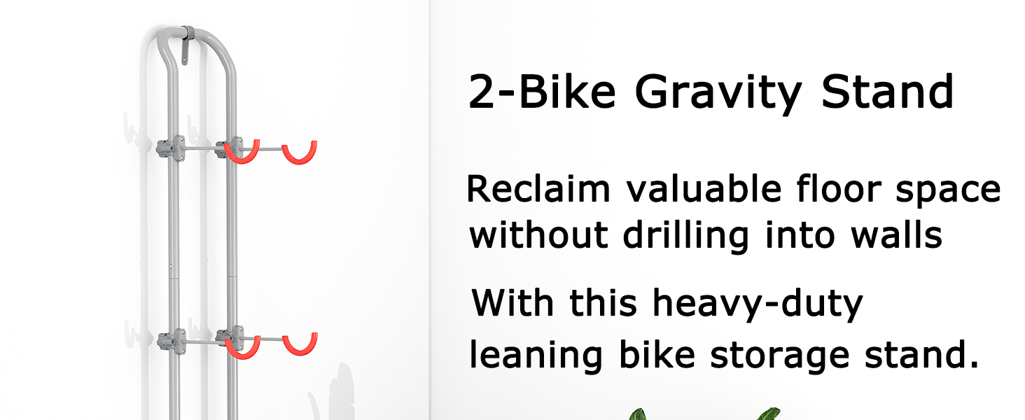 Amazon.com: CXWXC 2 Bike Storage Rack (Max. 120LBS) - Gravity Wall Bike Rack - Fully Adjustable ...