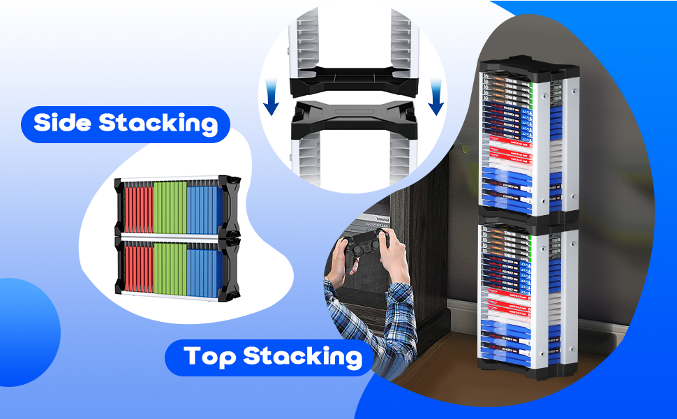 zerotop Video Game Storage Tower Universal Game Holder Rack for PS5/PS4 ...