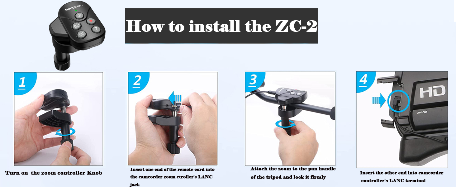 Zoom Controller for Sony Canon Video Camera, Camcorder Zoom Controller Remote Control with 2.5mm ...