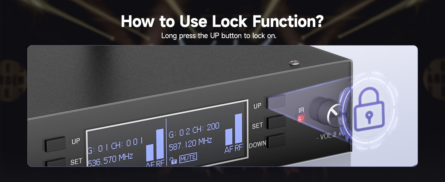 Amazon.com: Dual Channel Wireless Microphone System, MELONARE Auto-Scan Professional Cordless ...