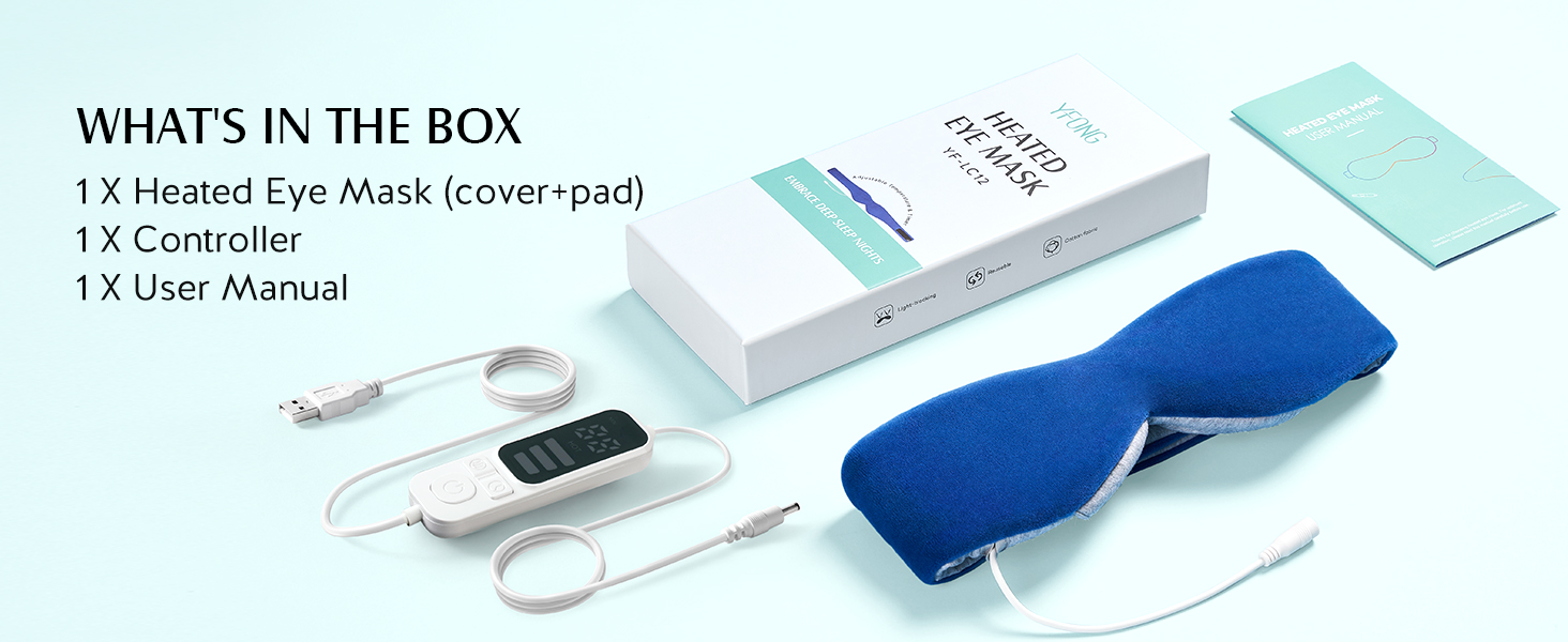 Amazon.com: YFONG Heated Eye Mask, Warm Eye Compress Mask for Dry Eyes, USB Electric Heating Pad ...