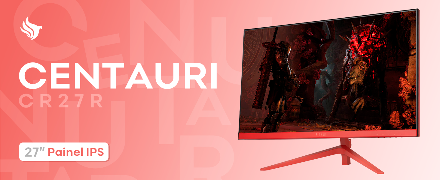 MONITOR GAMER PICHAU CENTAURI CR27R, 27 POL, COR VERMELHO, IPS, 2K, 1MS, 165HZ, FREESYNC, HDMI ...