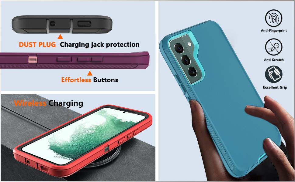 Amazon.com: HONG-AMY for S22 Plus Case, Samsung Galaxy S22 Plus Case with Self Healing Flexible ...