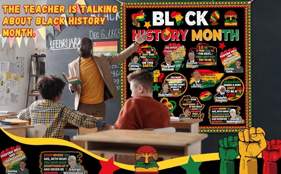 Amazon.com: Black History Bulletin Board Decorations Set, African ...