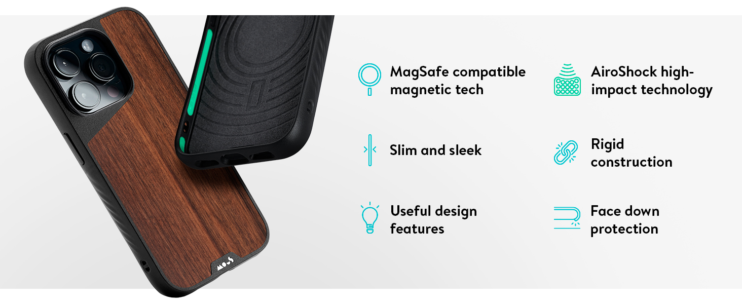 Amazon.com: MOUS - Protective Case for iPhone 14 Pro - Walnut - Limitless 5.0 - Fully MagSafe ...