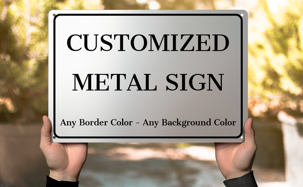 Custom Signs Outdoor Metal Sign - 12 x 8 Personalized Aluminum Rust ...