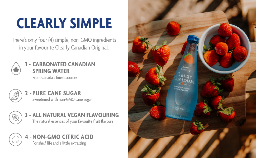 Amazon.com : Clearly Canadian Summer Strawberry Sparkling Spring Water Beverage, Natural ...