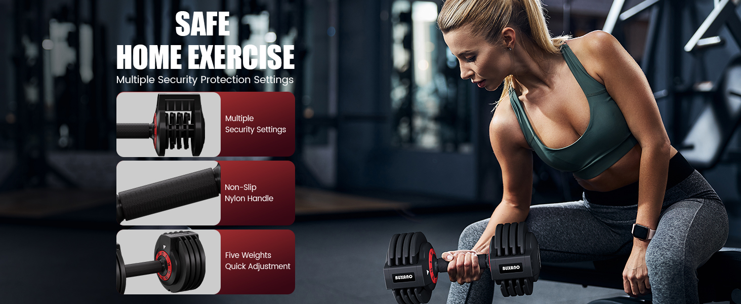 Amazon.com : BUXANO Adjustable Dumbbell 25LB Single Dumbbell 5 in 1 ...