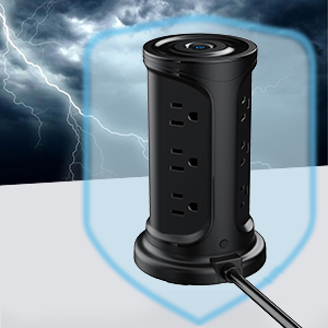 Extensión de Torre,Regleta de Alimentación,Regleta Multicontacto USB con 12 Tomas de CA y 3 USB ...