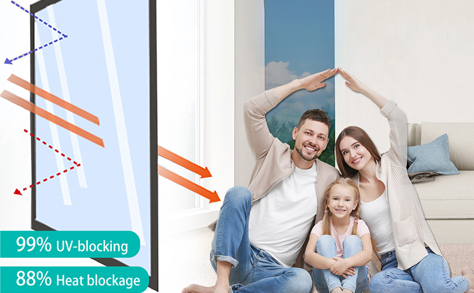 Amazon.com: SONNHIMM One Way Window Film Heat Control Mirror Film Daytime Privacy 99% Anti UV ...