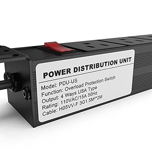 Amazon.com: 10" Rack PDU - 1U (4 Outlet) Power Distribution Unit 10 inch for Mini Racks w ...