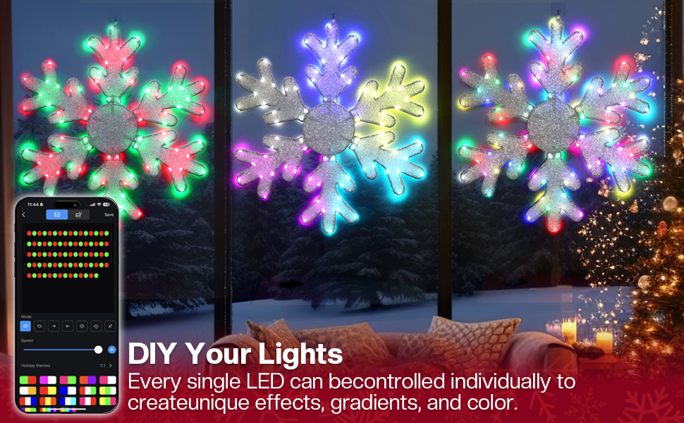 Amazon.com: 32" Smart Christmas Snowflake Lights Outdoor, DIY Color ...
