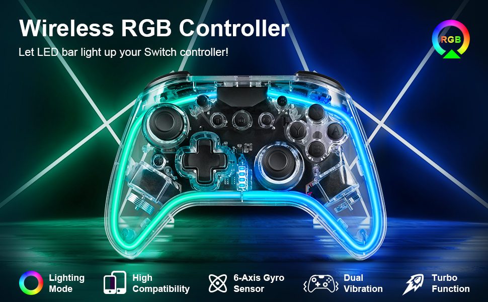 Amazon.com: LAHONTY Switch Controller Compatible with Switch/Lite/OLED Controller, Switch Pro ...