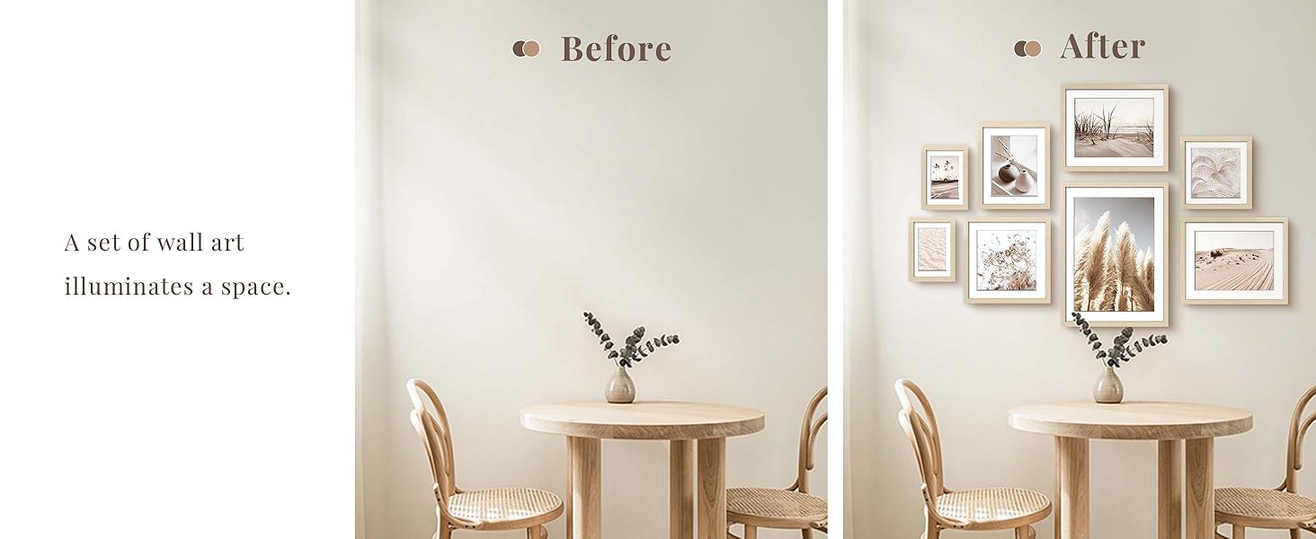 Amazon.com - ArtbyHannah Neutral Gallery Wall Frame Set of 8 for Wall ...