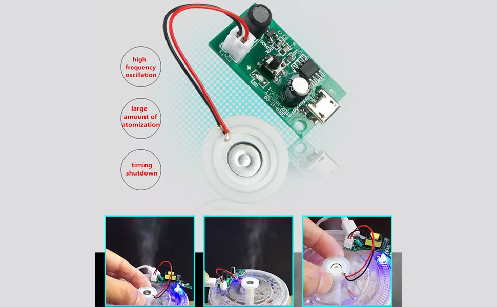 SYMFONIA Mini Air Humidifier DIY Kit USB Mist Maker Moisture Spray ...