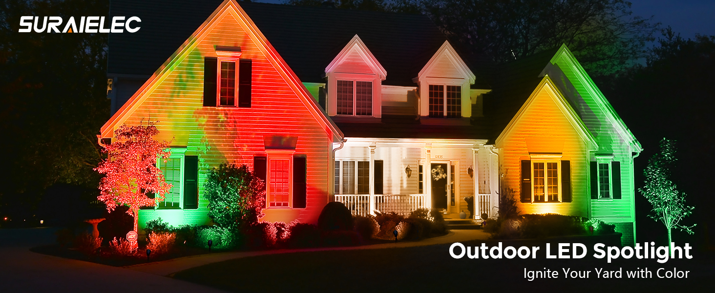 SURAIELEC Halloween Spotlight Outdoor, Remote Control LED Spot Lights ...