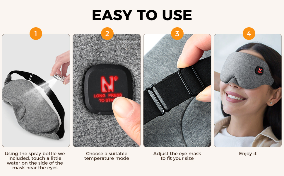 Aroma Season Heated Eye Mask, Warm Compress for Eyes, Cordless Heated Eye Masks, Block light ...