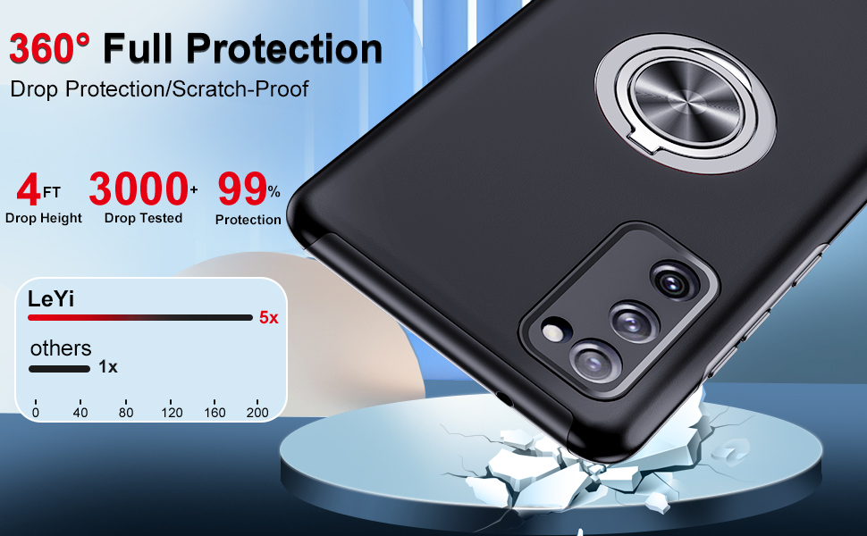 LeYi Coque pour Samsung Galaxy S20 FE 5G/4G avec 2 Verre Trempé Vitre Protection et Anneau ...