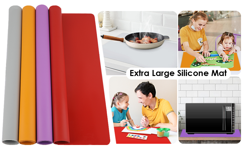 Amazon.com: Extra Large Silicone Mats For Kitchen Counter, Food Grade Silicone Placemats for ...