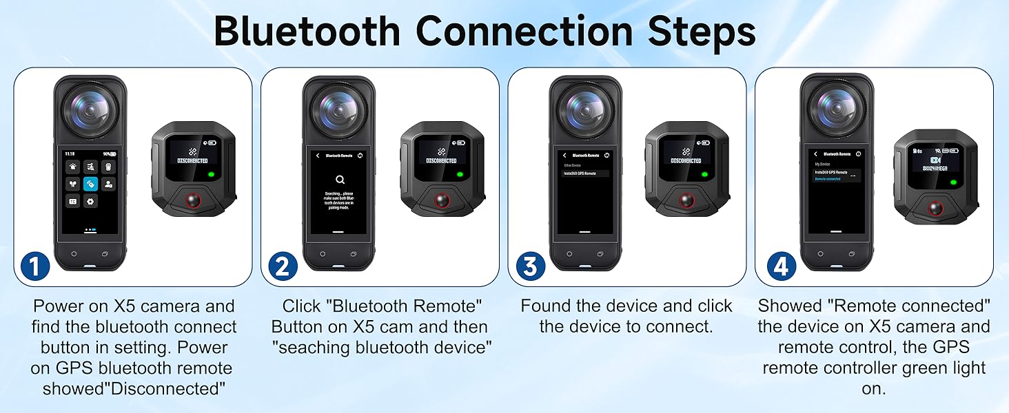 Amazon.com : GPS Remote Control for Insta360 X5/X4/X3/Go 3S/ACE pro 2/ACE Pro/ONE X2 Cameras 25M ...