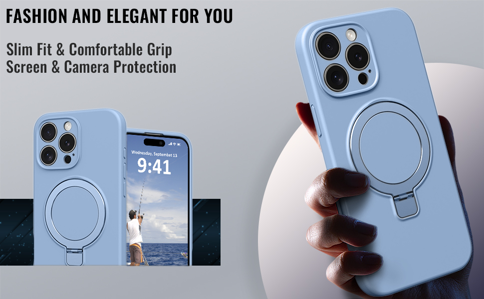 Amazon.com: Vanxiliiy Compatible with iPhone 16 Pro Case Stand, Full Camera Protection Slim ...