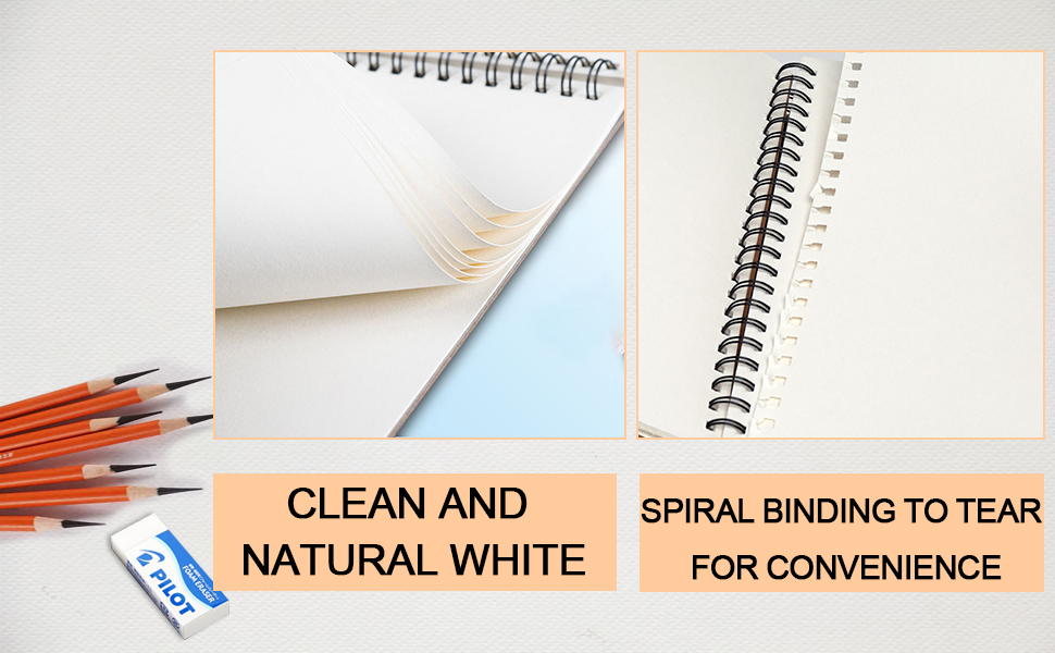 LOSYHU A3 A4 A5 Sketch Book 3pcs, 160gsm Spiral Bound Sketch Pad A3 Art Drawing Pads Hardback ...