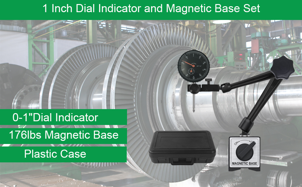 HDLNKAK Dial Indicator Gauge and Magnetic Base, 0-1"/0.001"Dial ...