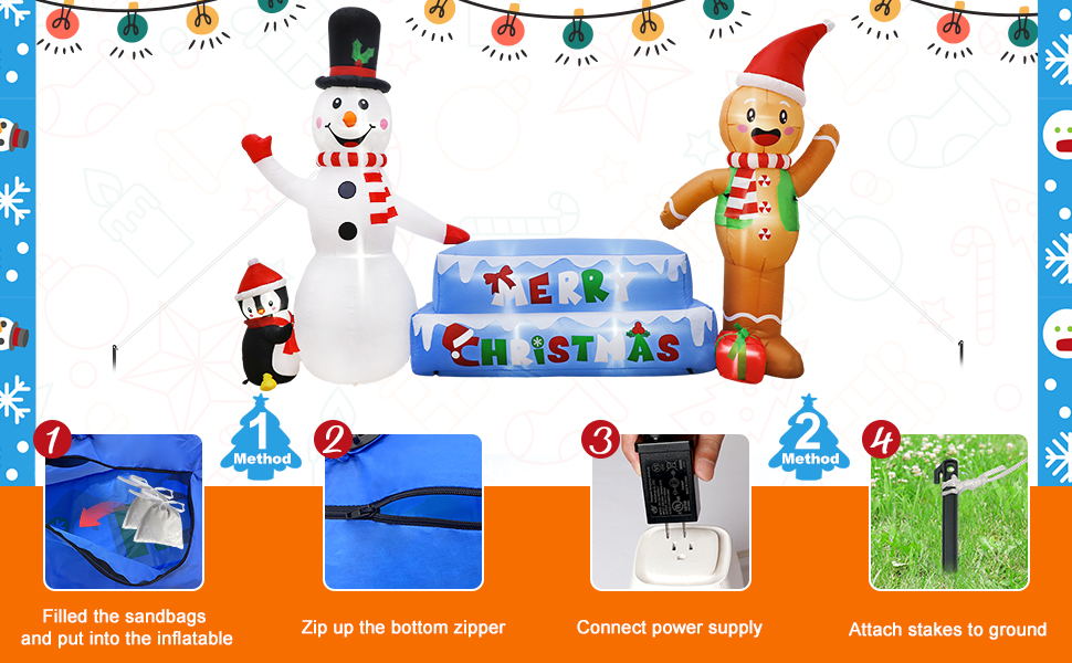 Amazon.com: OurWarm 10 FT Inflatable Snowman Christmas Inflatables Outdoor Decorations, Snowman ...