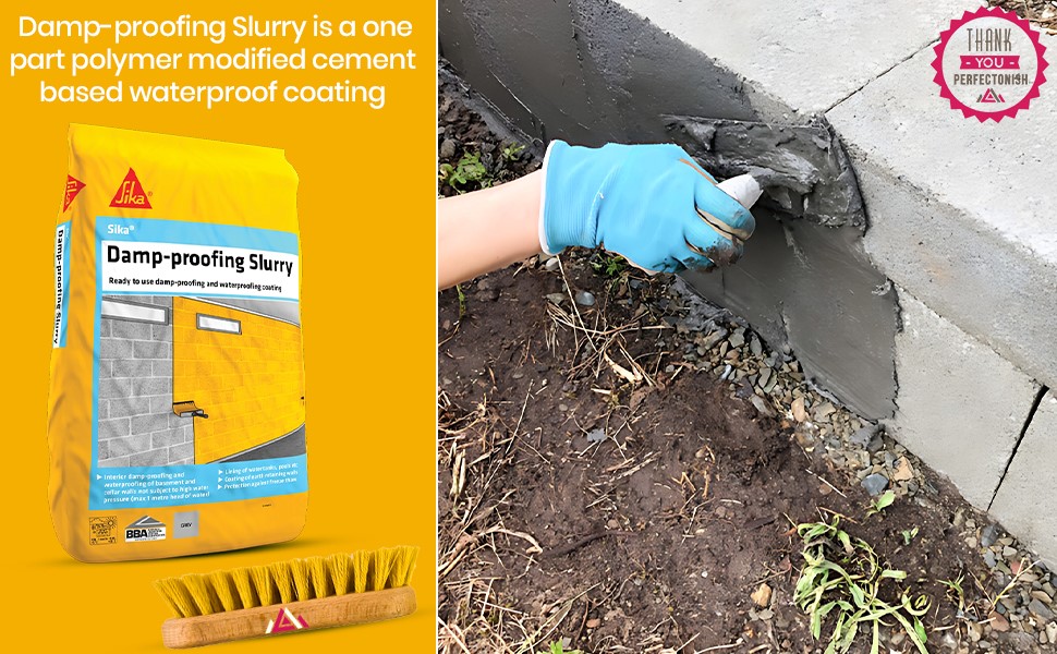 Sika Damp Proofing Slurry - High-Performance Waterproofing Solution for Building Foundations ...