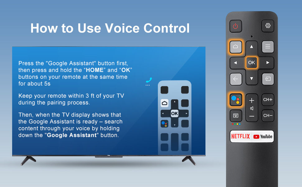 RC802V FNR1 Remote Control, for TCL Android TV Voice Remote, Compatible ...
