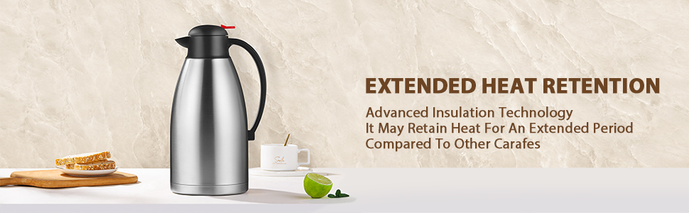 Amazon.com: Thermal Coffee Carafes For Keeping Hot, YIOANSO 106oz Double Walled Vacuum Insulated ...