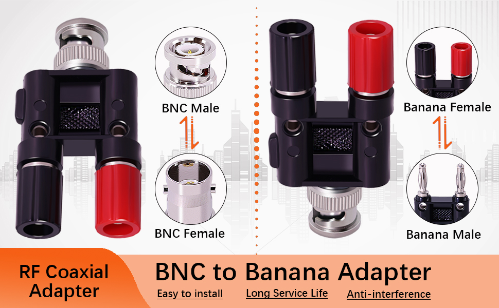 Amazon.com: CNARIO 2Pcs BNC Male to 2X 4mm Dual Banana Female Jack Socket Binding Post Coax ...