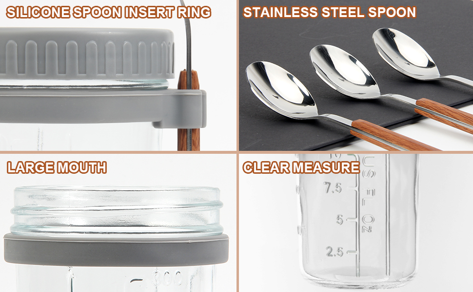 Amazon.com: TAOUNOA 9 Pack Overnight Oats Container, 12oz Glass Overnight Oats Containers with ...