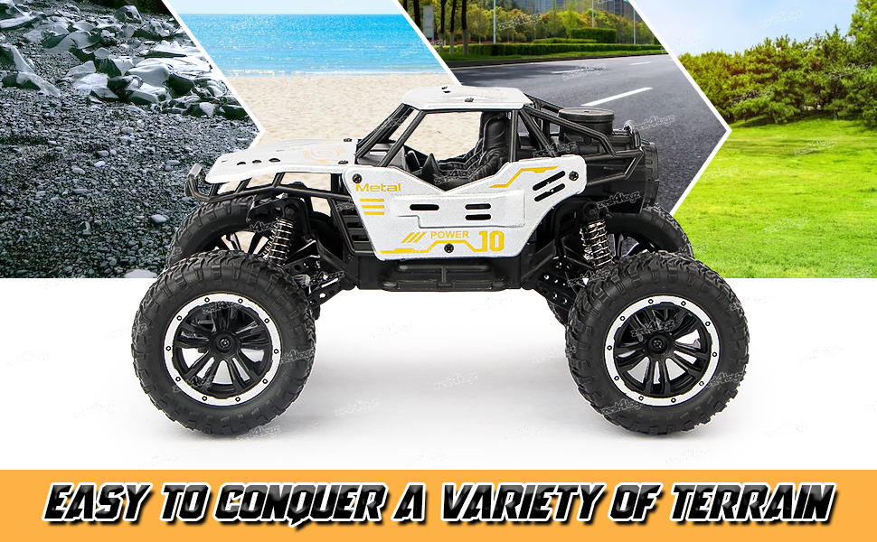 Zest 4 Toyz Remote Control Car for Kids with Mist Smoke Effect 2 WD Monster Truck Rock Crawler ...