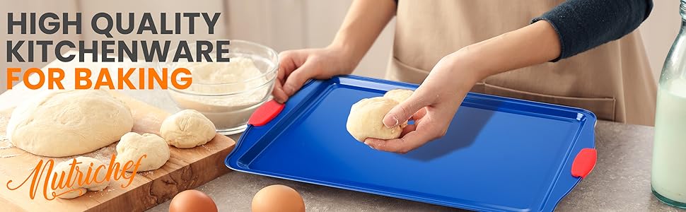 Amazon.com: NutriChef 3-Piece Nonstick Cookie Sheets for Baking ...